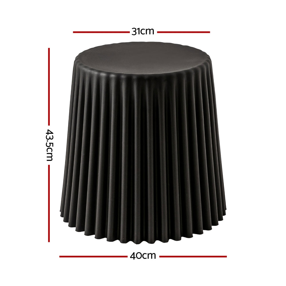 Buy Artiss Set of 4 Cupcake Bar Stools Stackable Foot Stools Black ...