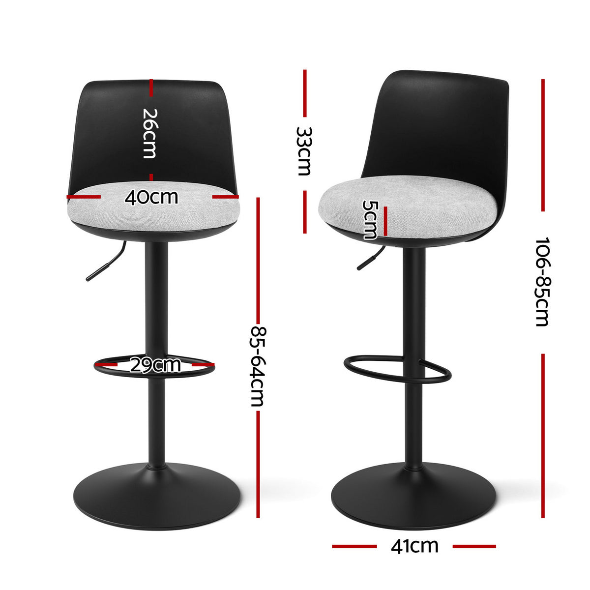Buy Artiss 4x Bar Stools Kitchen Swivel Gas Lift Counter Dining Chair ...