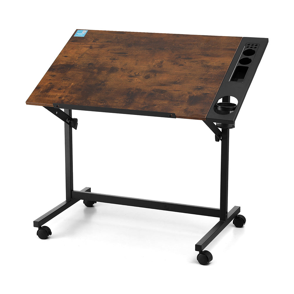 Buy Artiss Drafting Table Drawing Desk, Adjustable Tilting Top Art Desk ...