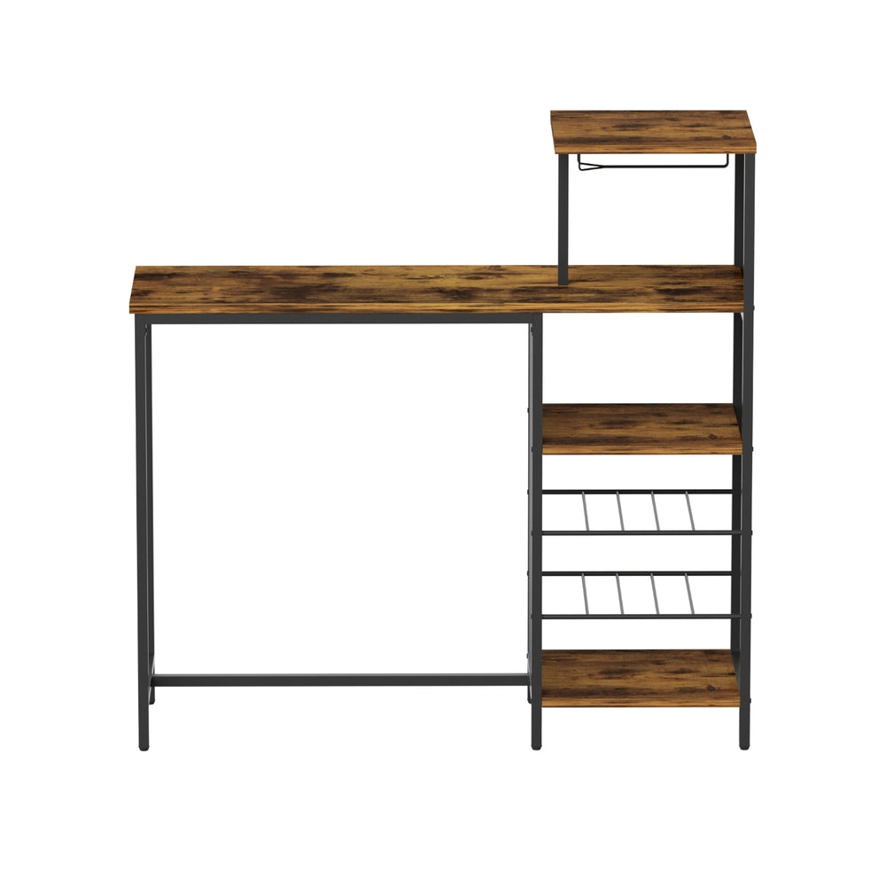 Buy Artiss Industrial Bar Table with Wine Rack Cup Holder Multi-Level ...