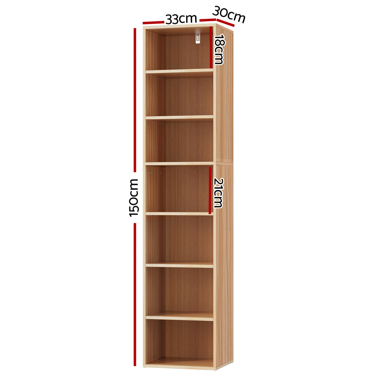 Buy Artiss Bookshelf 7 Tiers MILO Pine Online - Artiss