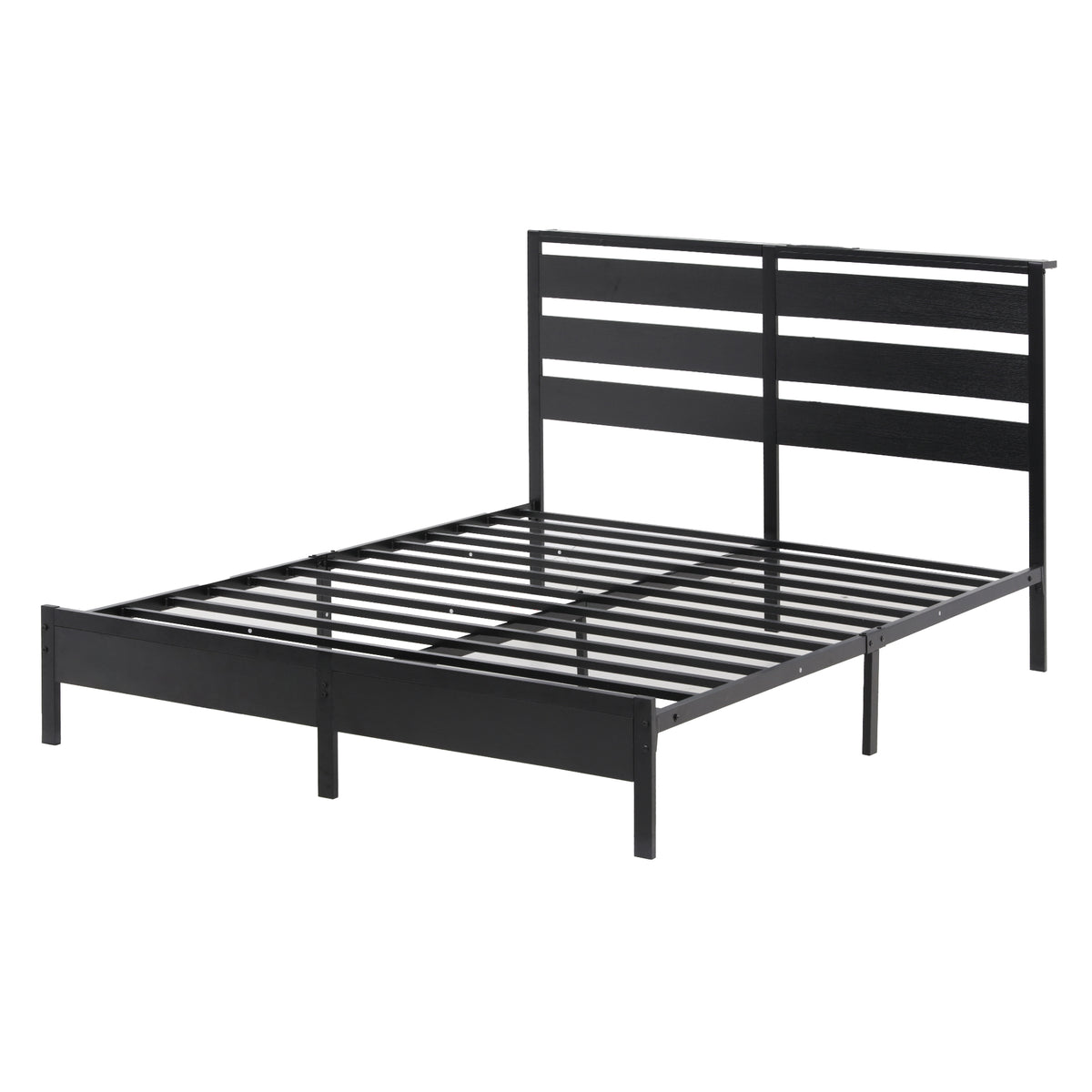 Buy Artiss Bed Frame Double Size LED Metal Bed Base with Charging ...