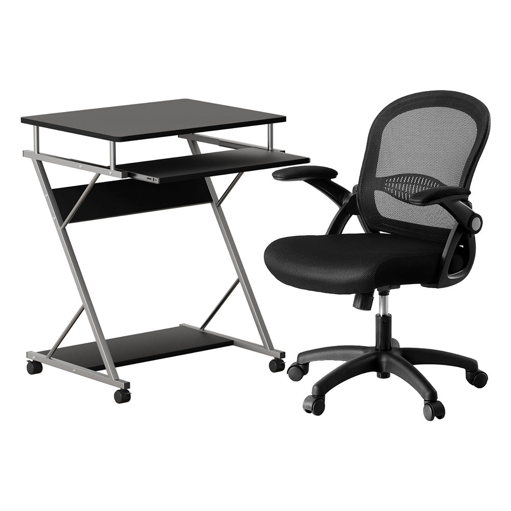 Buy Artiss Computer Desk Mesh Office Chair Set Desks with Keyboard ...