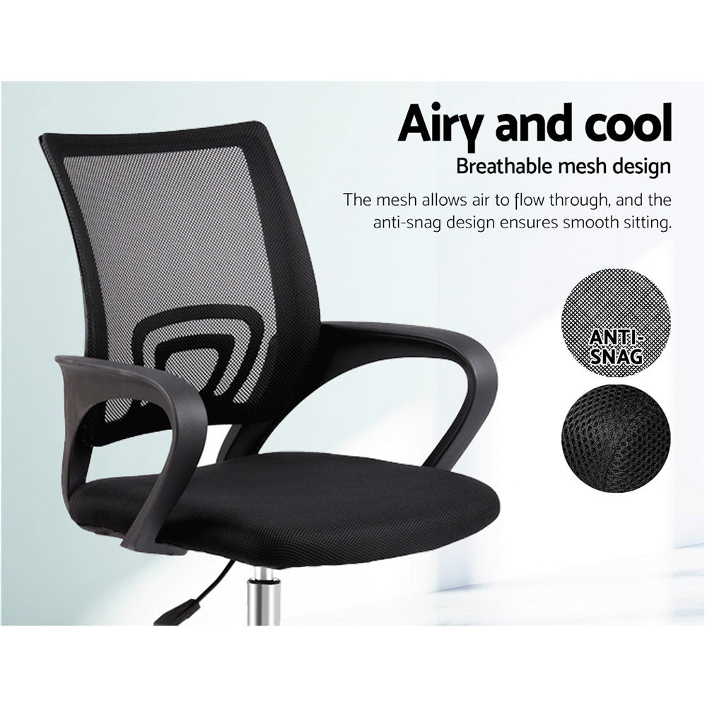 Buy Artiss Mesh Office Chair Mid Back Black Online Artiss