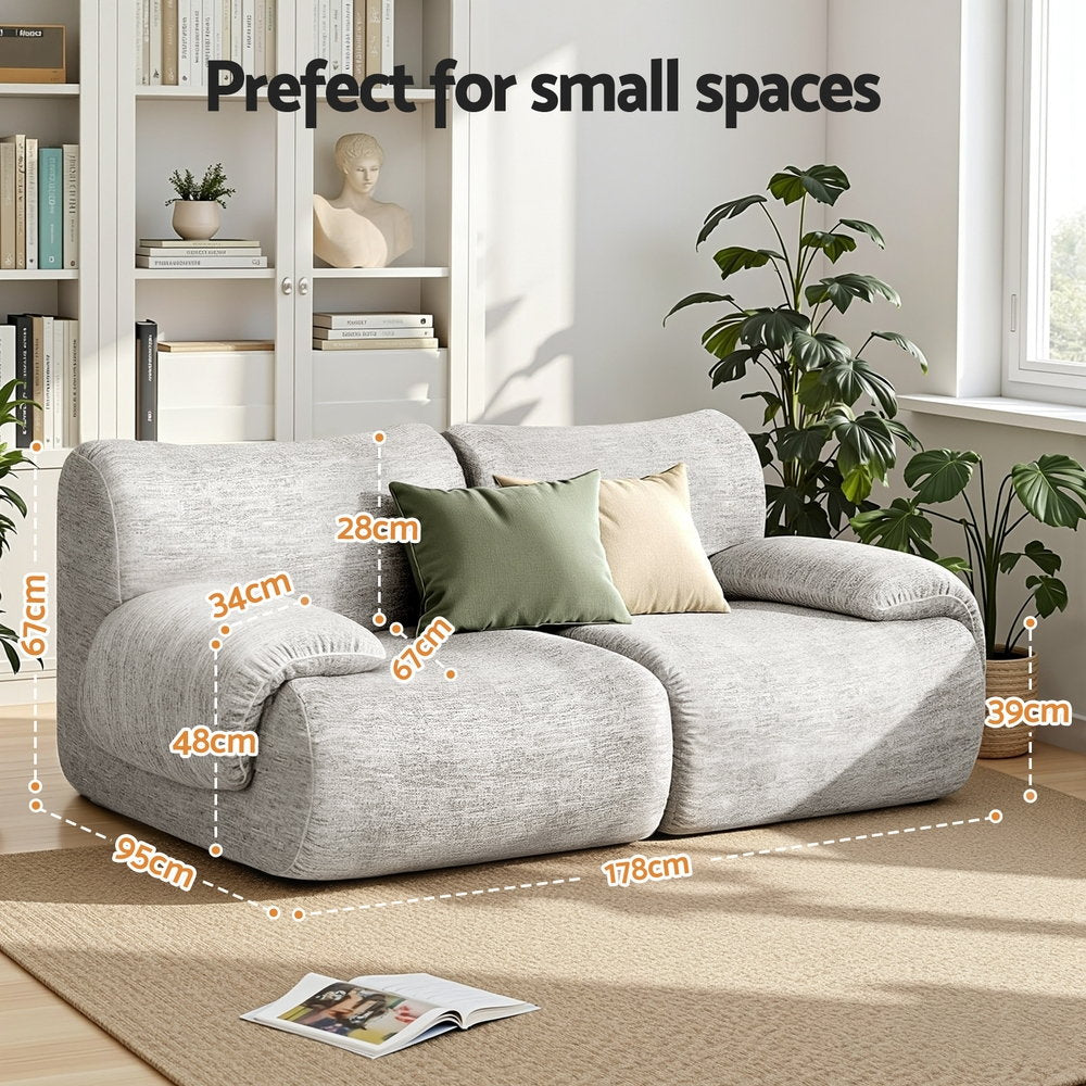 Buy Artiss 2 Seater Sofa Modular Sectional Sofas Couch Bed No Assembly ...